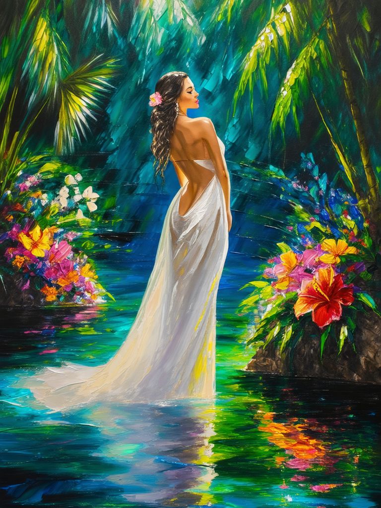 Tropical Oil Painting Wallpaper | Mage